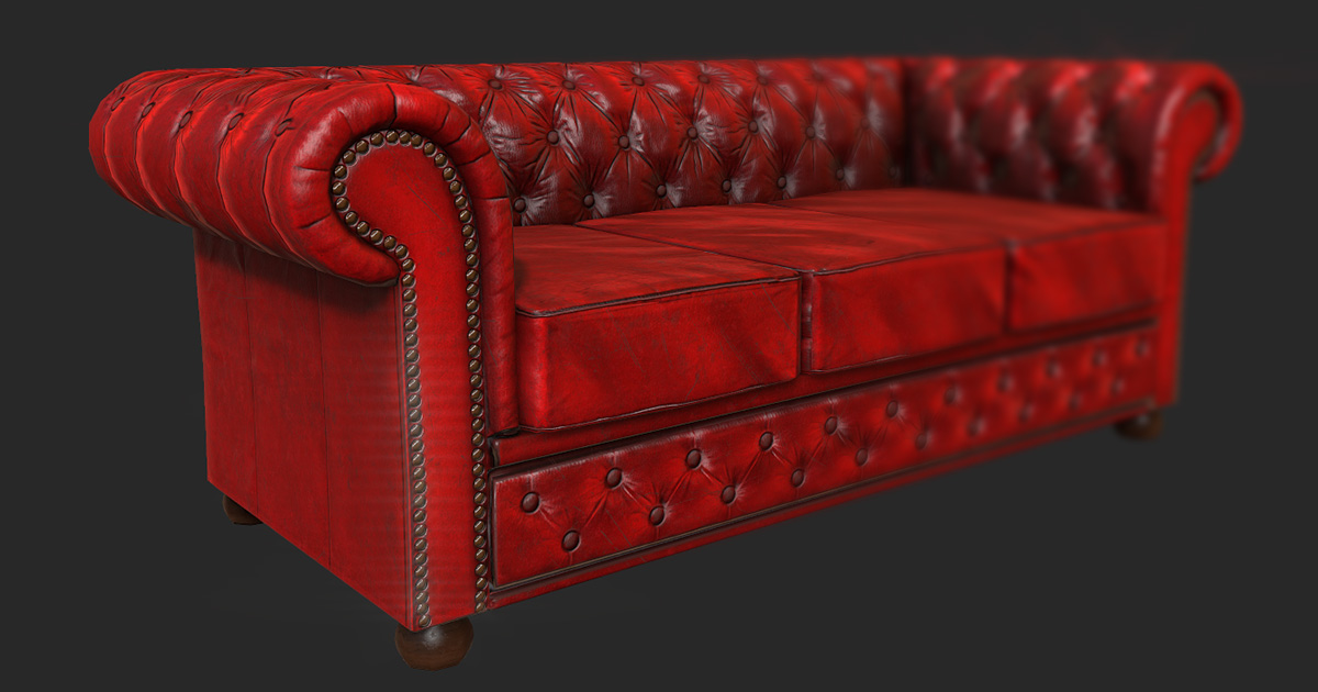 Chesterfield Sofa Set | 3D Furniture | Unity Asset Store