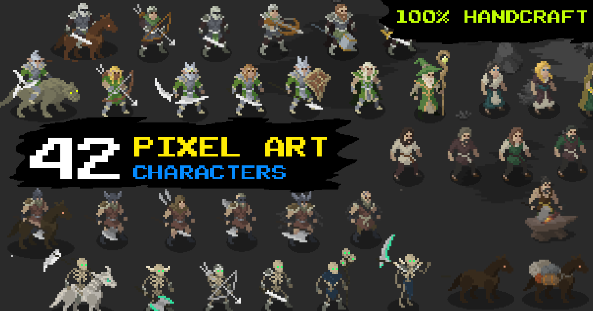 42 Pixel Art Characters Bundle | 2D Characters | Unity Asset Store