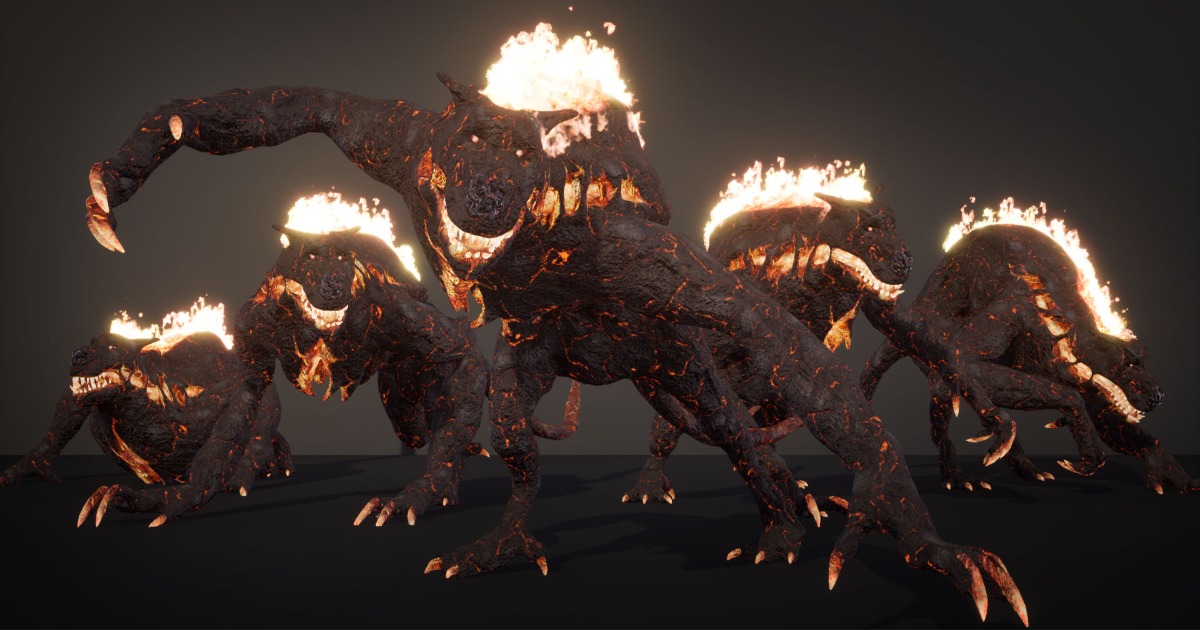 Hell demonic hound | 3D Creatures | Unity Asset Store