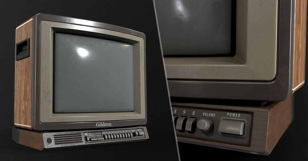 Retro TV Wooden case | 3D Electronics | Unity Asset Store