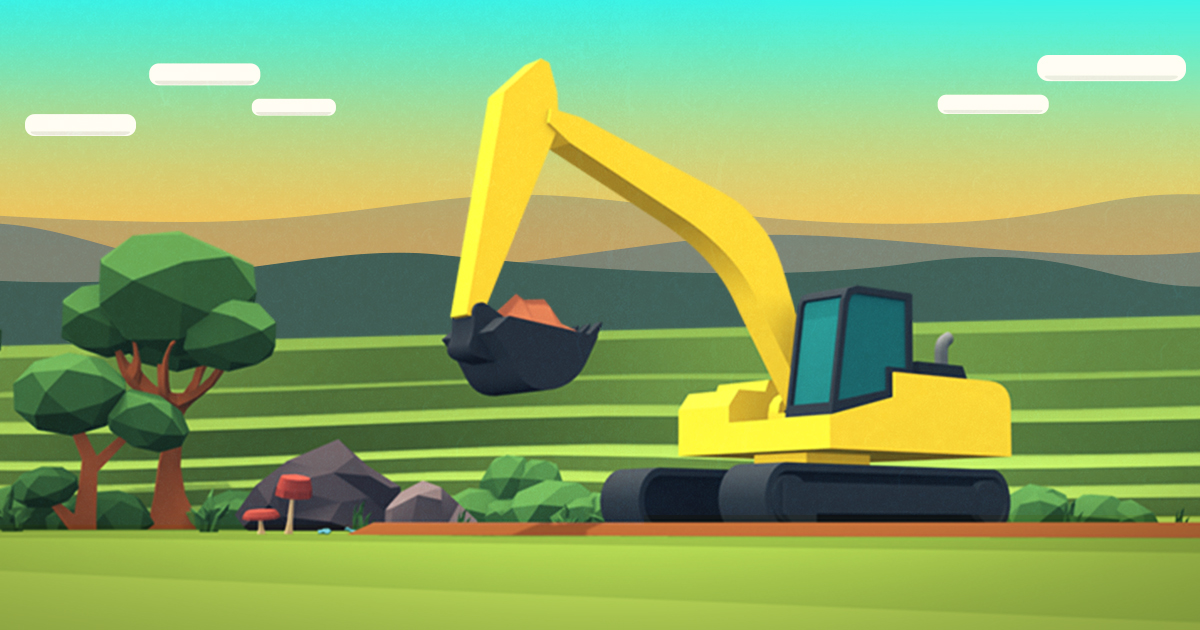Excavator - Stylized Low Poly | 3D Land | Unity Asset Store