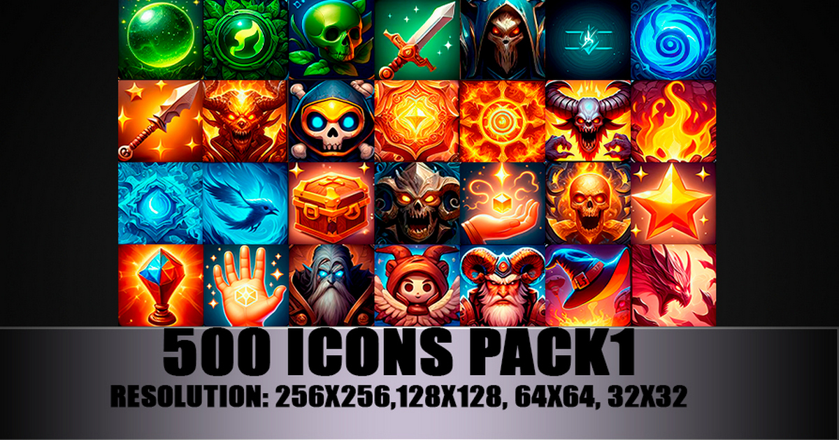 500 - Icons Pack 1 | 2D Icons | Unity Asset Store