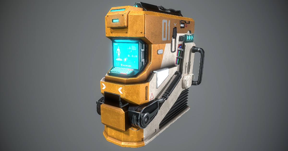 Futuristic Maintenance Bay Machine With Hub Computer Scifi | 3D Props ...