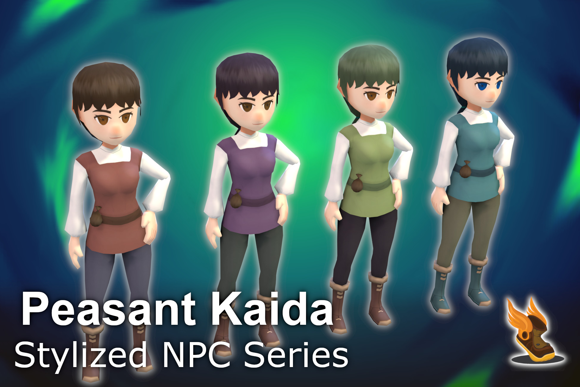 Stylized NPC - Peasant Kaida | Characters | Unity Asset Store