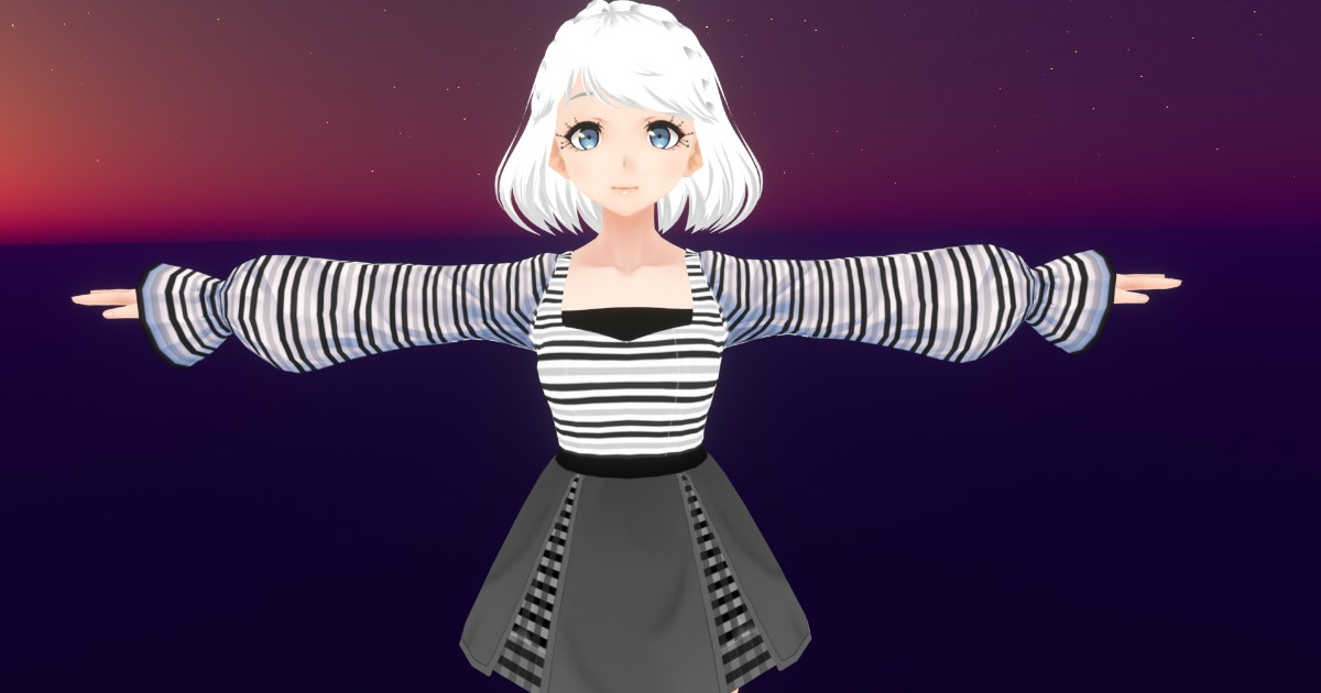 Cute Anime Girl Game Ready Low Poly 3d Model Tamako 3d Characters