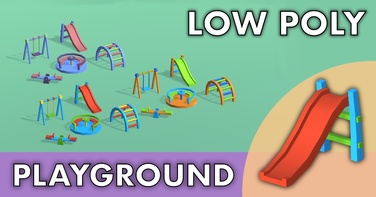 3D Low Poly Kids Playground | 3D Exterior | Unity Asset Store