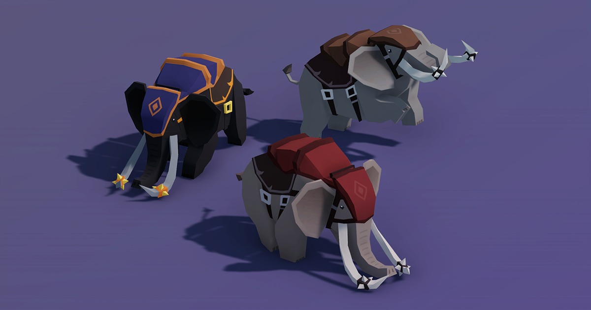 Elephant Mounts Expansion Pack Toon Series | Characters | Unity Asset Store