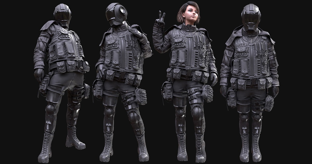 Woman in Military Outfit 5 -Rigged | 3D Characters | Unity Asset Store