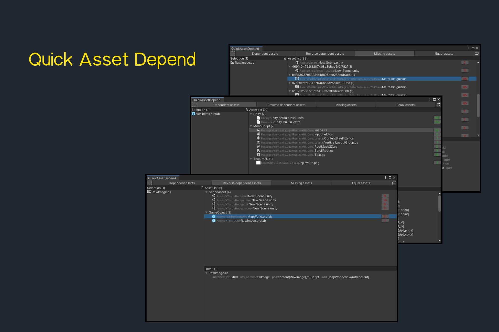 Quickassetdepend Utilities Tools Unity Asset Store