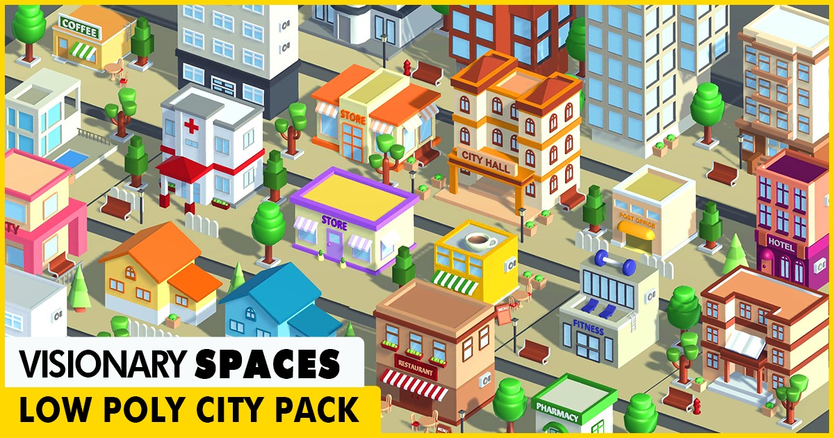 Low Poly City/Town Pack | 3D Environments | Unity Asset Store
