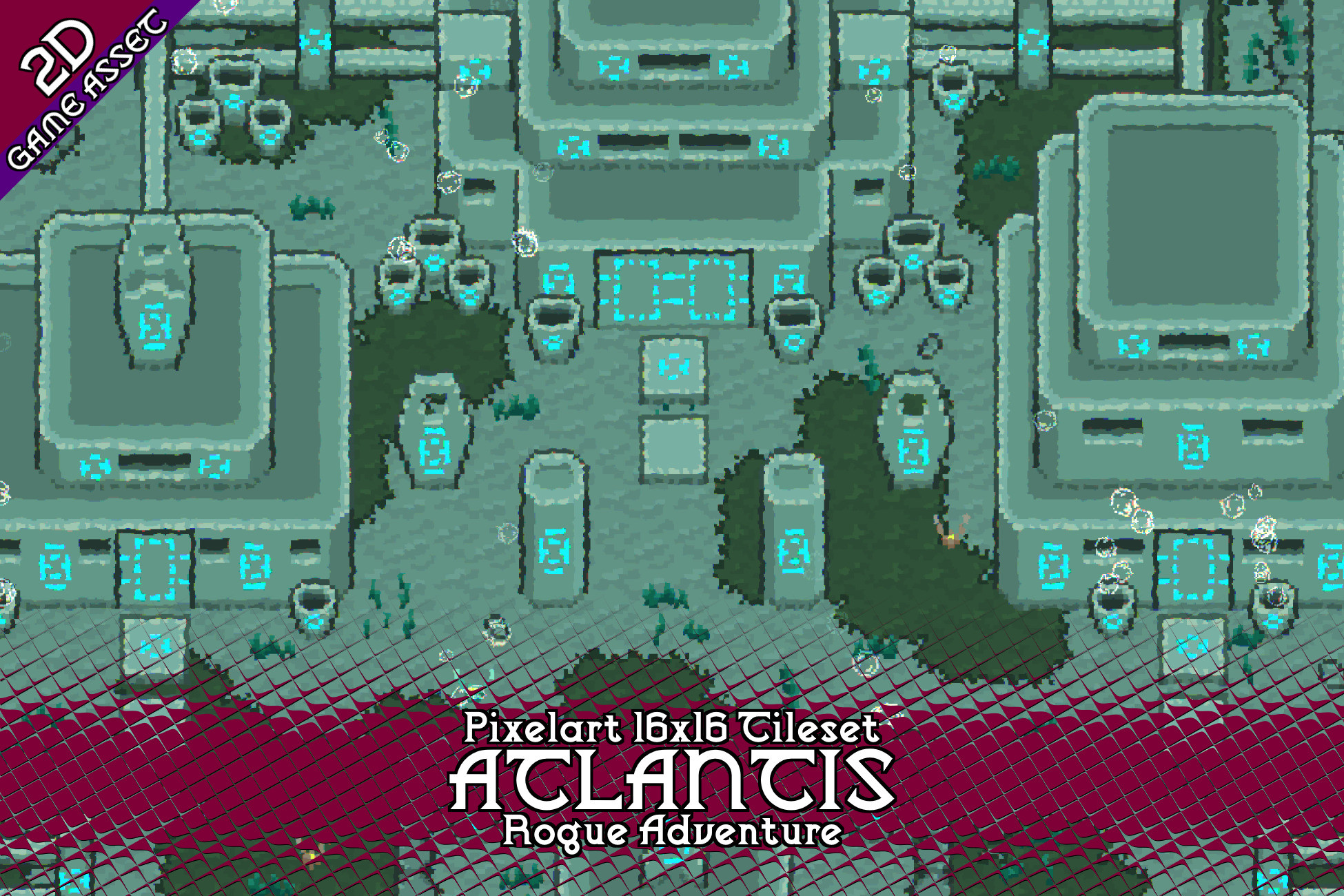 2D TopDown Atlantis Tileset - Rogue Adventure | 2D Environments | Unity ...