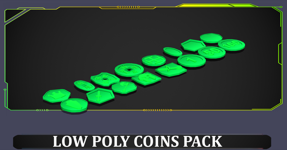 3D-Low Poly Jade Coins Package | 3D Props | Unity Asset Store