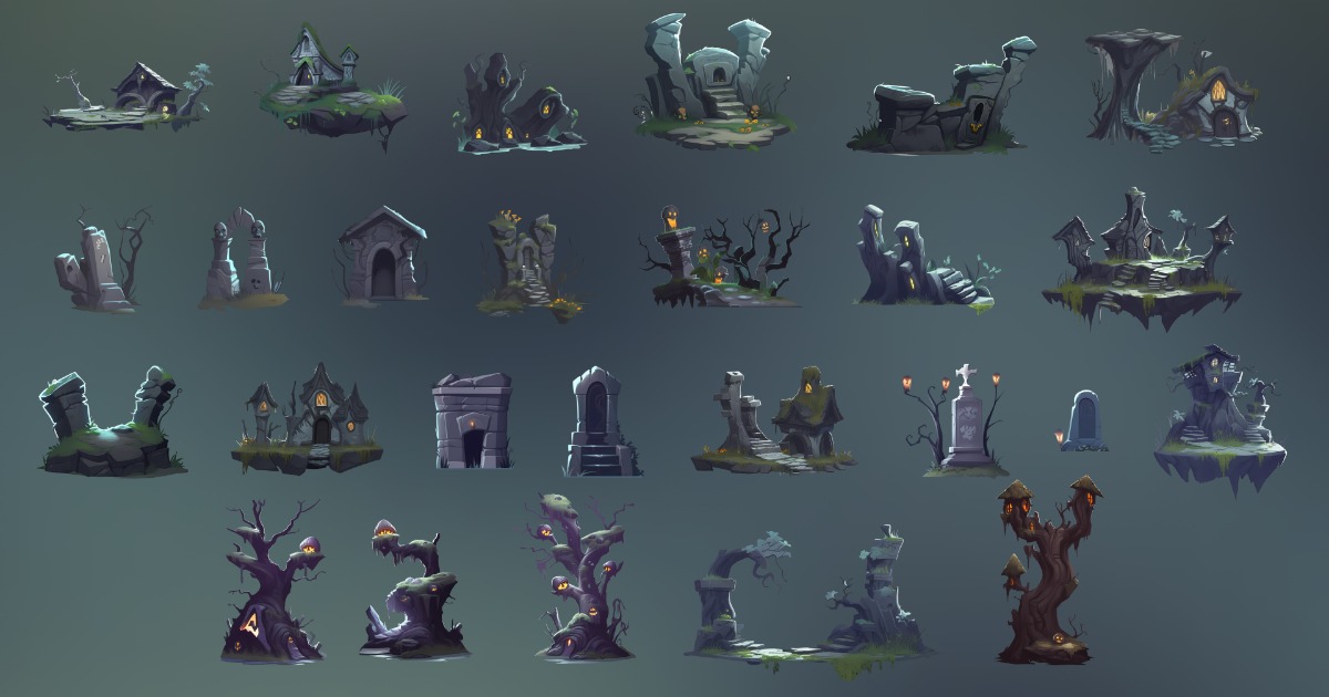 2d Cemetery Platformer Game Ready Environments Asset | 2D Environments | Unity Asset Store
