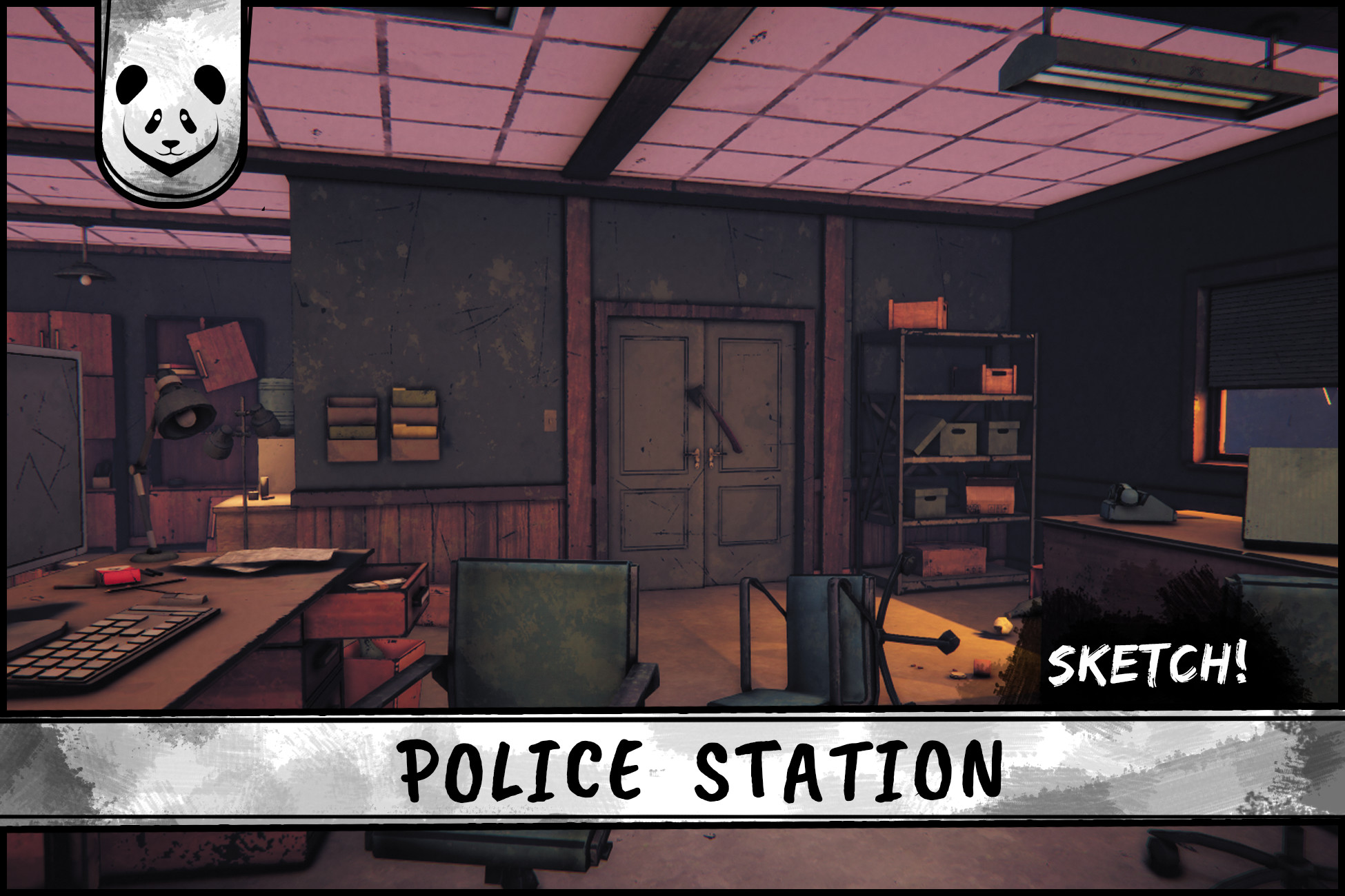 Stylized Sketch Art Police Station | 3D 도시 | Unity Asset Store