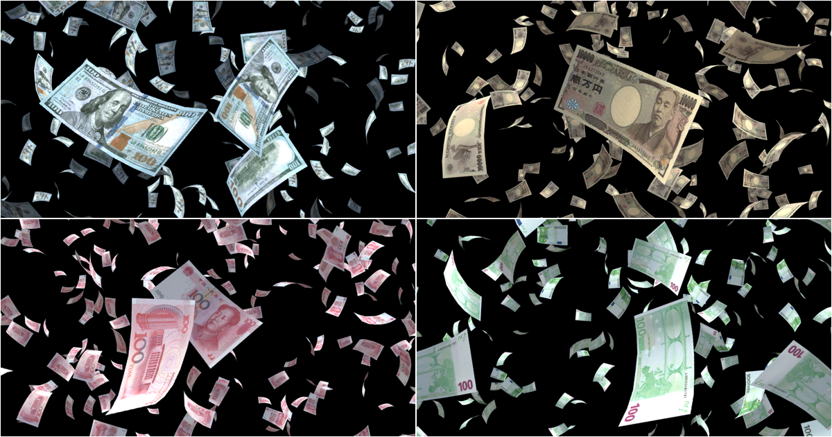 Money Particles - US Dollar, CNY, JPY and Euro | VFX Particles | Unity ...