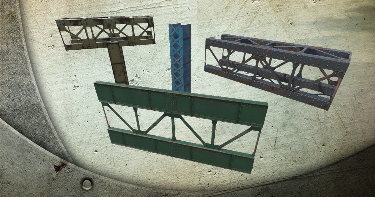 Beams and Truss Construction Set HQ | 3D 工业产品 | Unity Asset Store