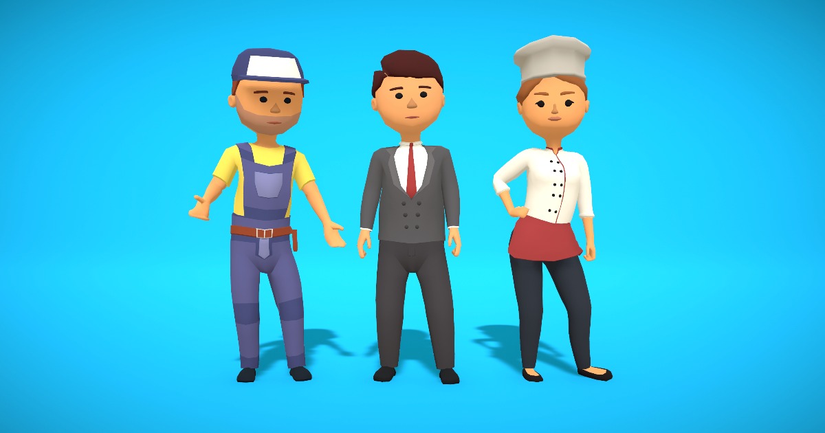 Hyper-Casual Cartoon People (Professions) | 3D Humanoids | Unity Asset ...