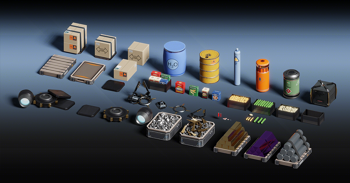 Scifi Commodities Trade Goods Loot Collection | 3D Props | Unity Asset ...