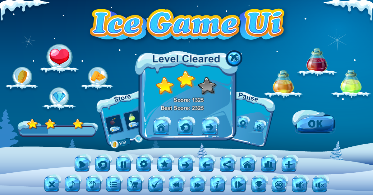 GUI Kit - Ice Theme UI | 2D GUI | Unity Asset Store