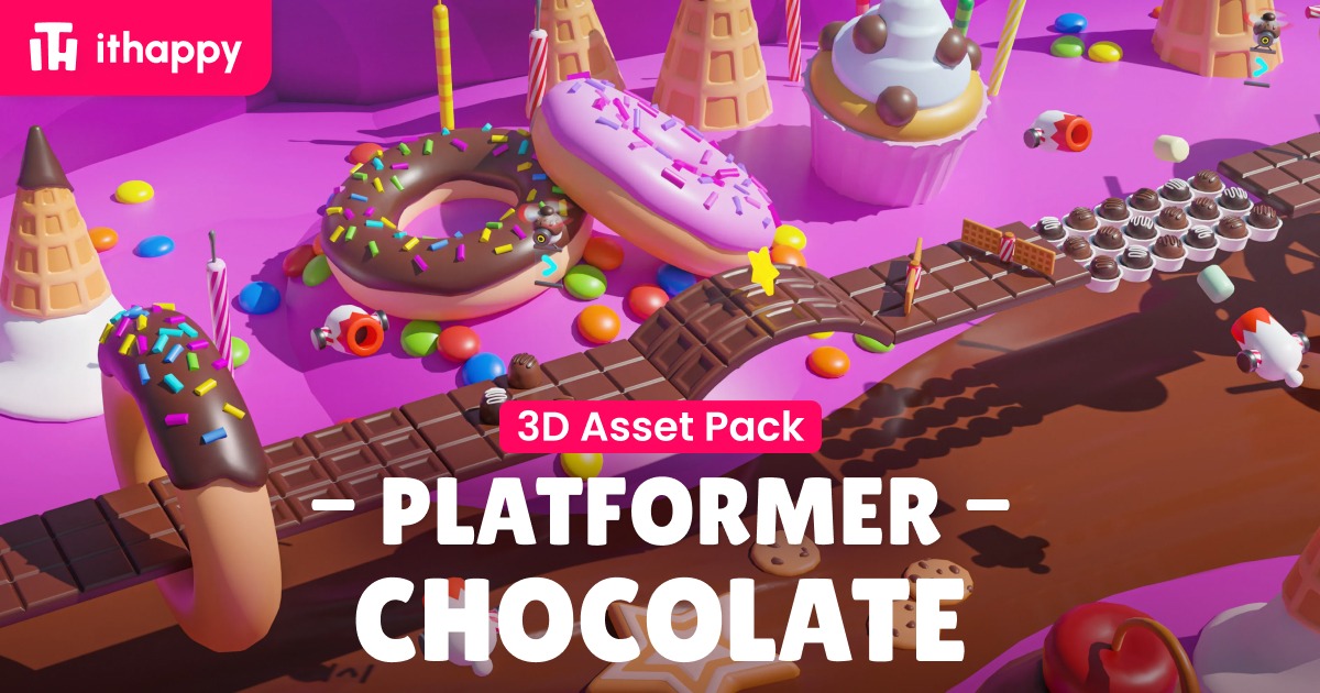 Platformer 3 Chocolate - Low Poly 3D Models Pack | 3D Environments | Unity Asset Store