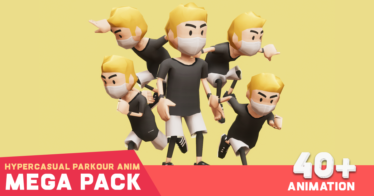 Hypercasual Parkour Animation Character Mega Pack | 3D Animations ...