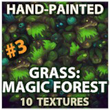 Grass Magic Forest Floor: 10 Textures (Hand-Painted, Tileable Seamless) #3