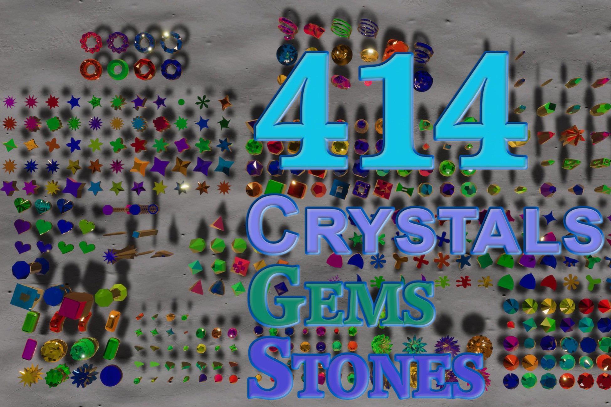 Crystals, Gems and Stones | 3D Interior | Unity Asset Store