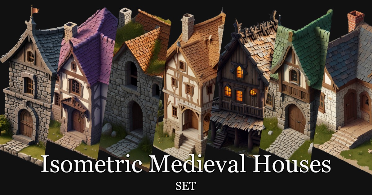 Isometric medieval houses | 2D | Unity Asset Store