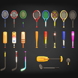 Sport Bats Swing Set - Lowpoly Sport Pack