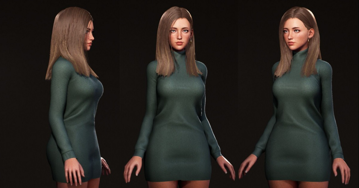 F2 Modern Girl Riley (HDRP / URP) | 3D Humanoids | Unity Asset Store