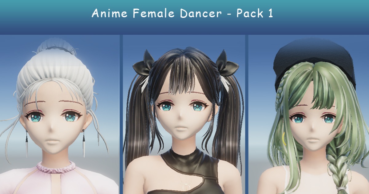 Anime Female Dancer - Pack 1 (3 outfits) | Characters | Unity Asset Store