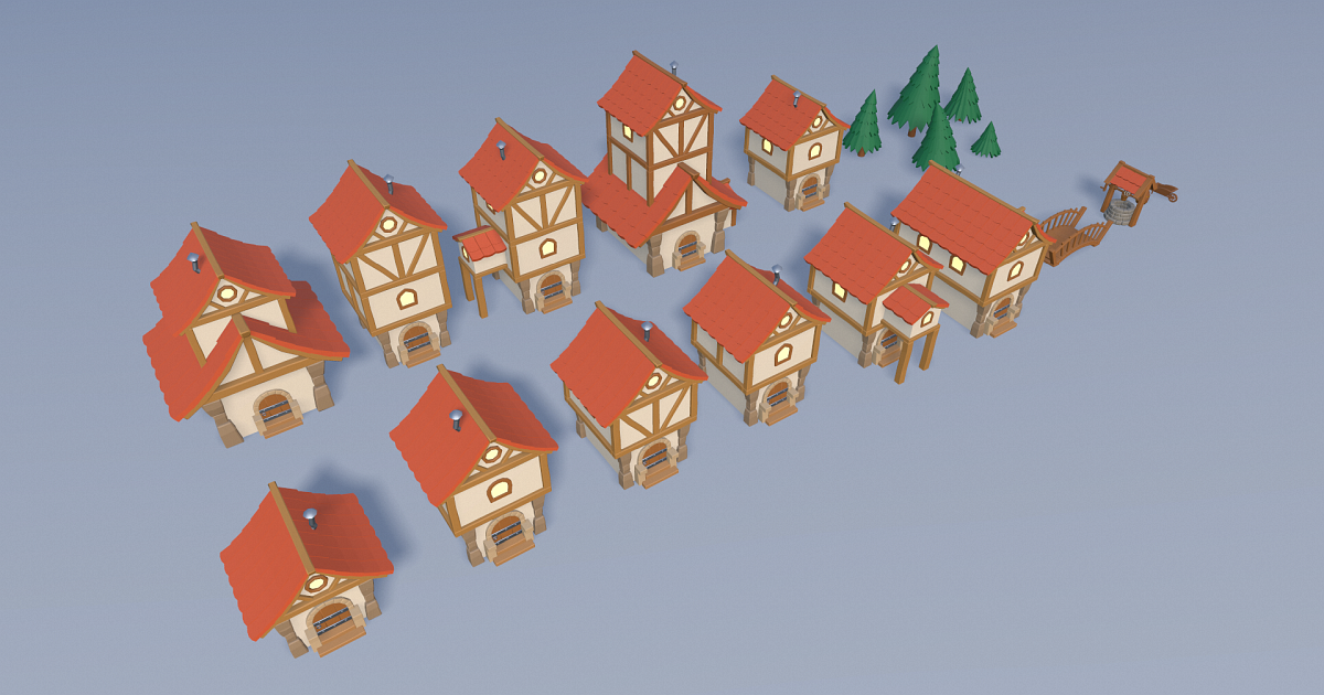 Cartoon village Low-poly | 3D 도시 | Unity Asset Store