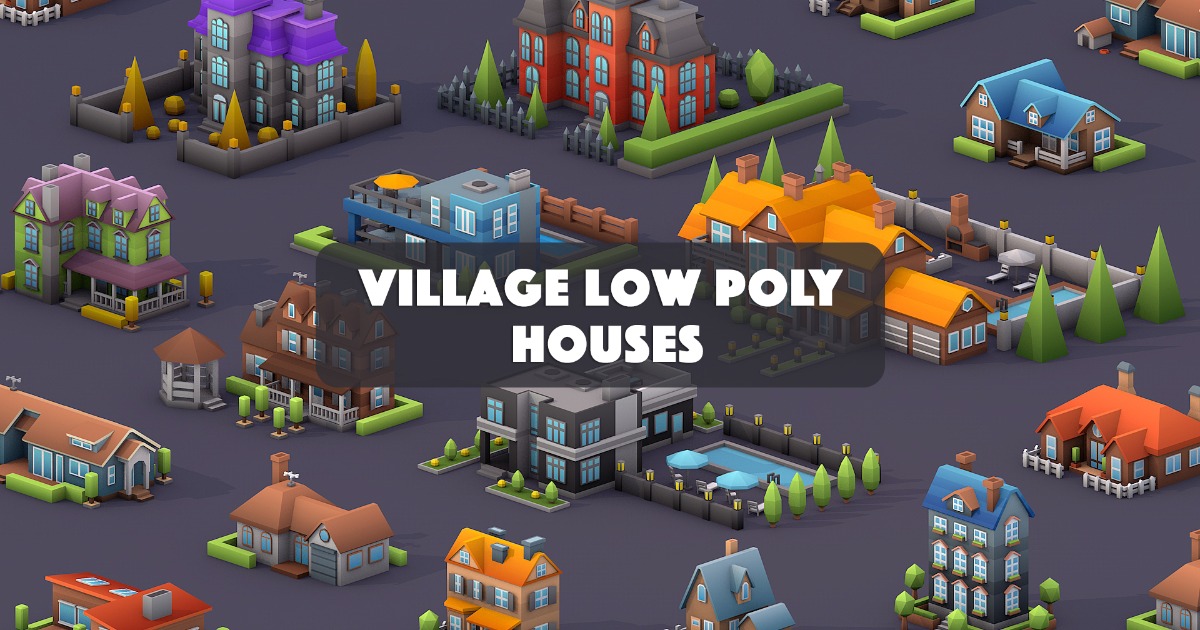 Village Low Poly Houses | 3D Interior | Unity Asset Store
