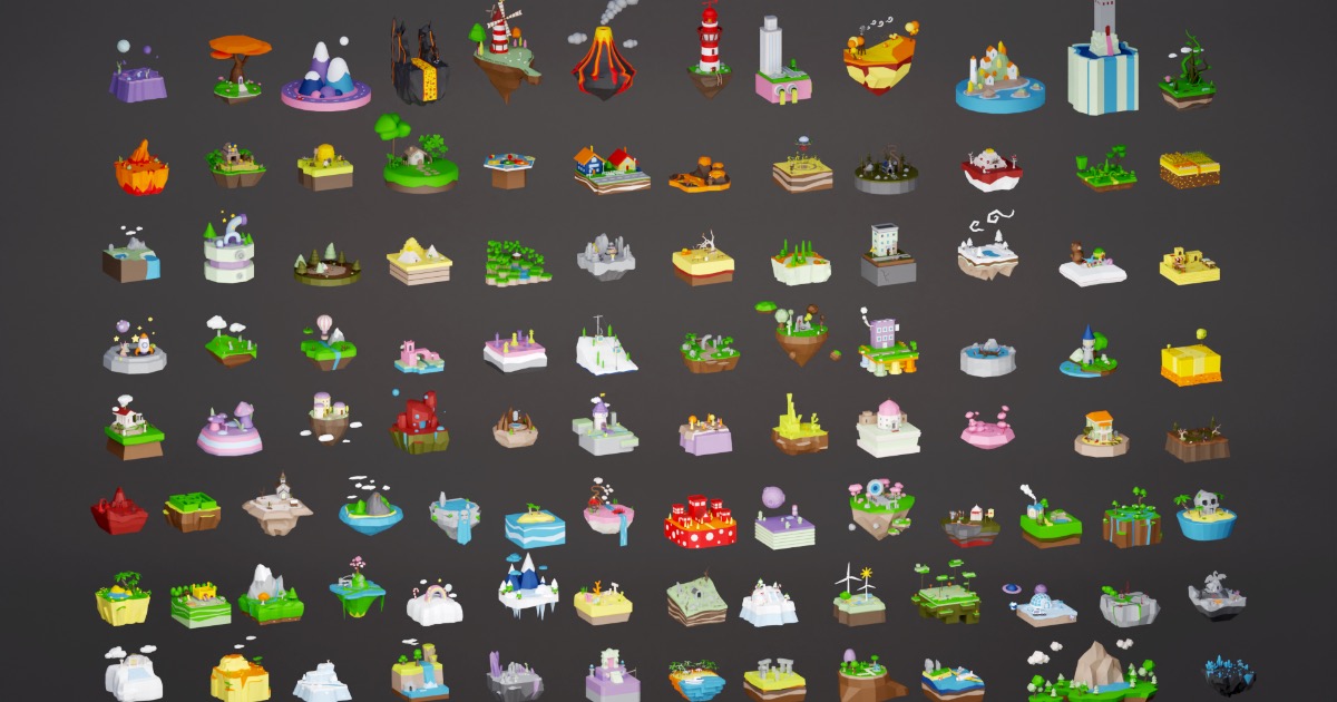 MEGA PACK Low Poly Worlds Islands Exteriors | 3D Environments | Unity ...