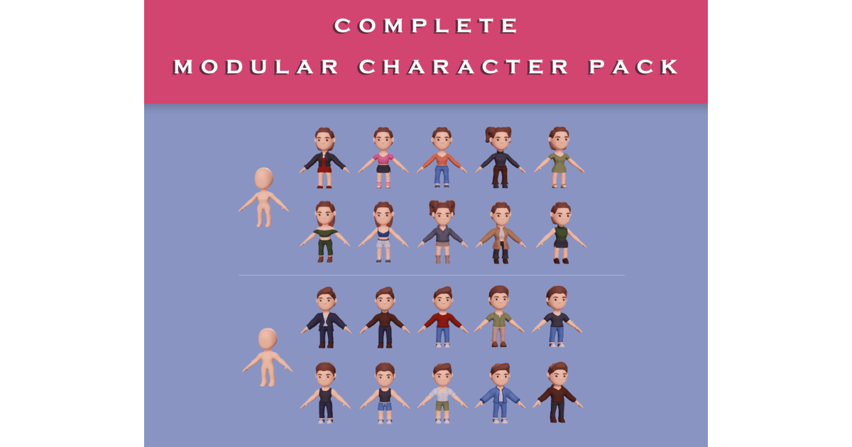 Low Poly Modular Character Assets - Complete Pack | Characters | Unity ...