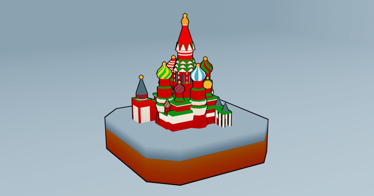 Cartoon World Landmarks Low Poly: St. Basil's Cathedral | 3D Urban ...