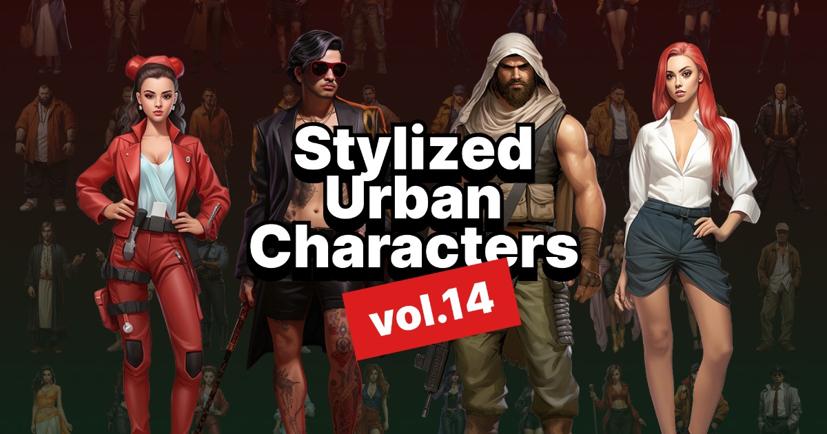 Unique stylized urban civilian characters portraits hand paint full ...