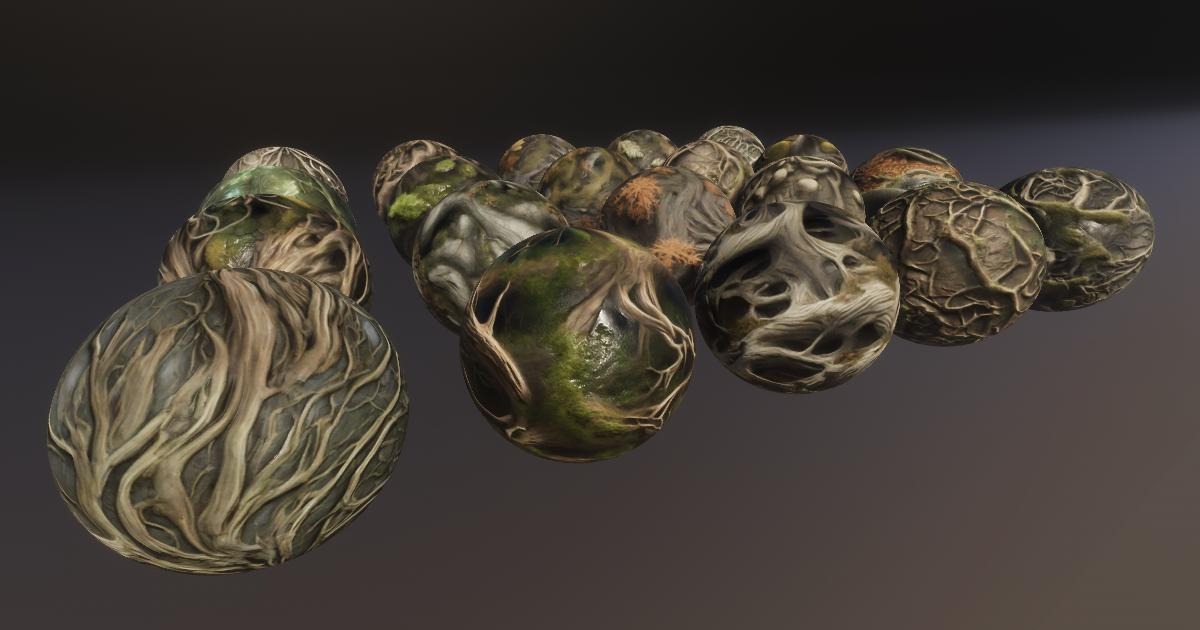 Realistic Roots, Branches, and Leaves – PBR Material Collection | 2D ...