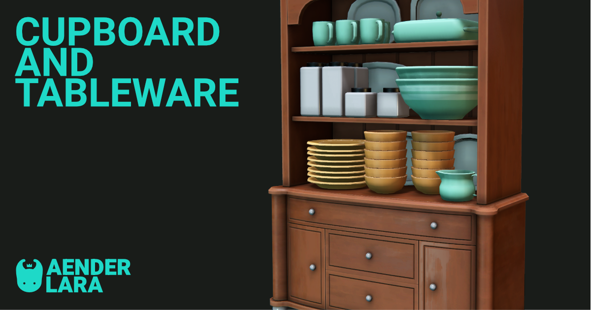 Stylized Cupboard And Tableware | 3D Furniture | Unity Asset Store