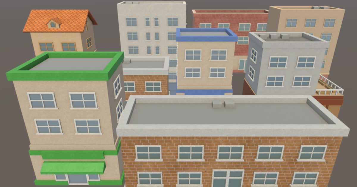 Isometric Buildings Pack | 3D Urban | Unity Asset Store