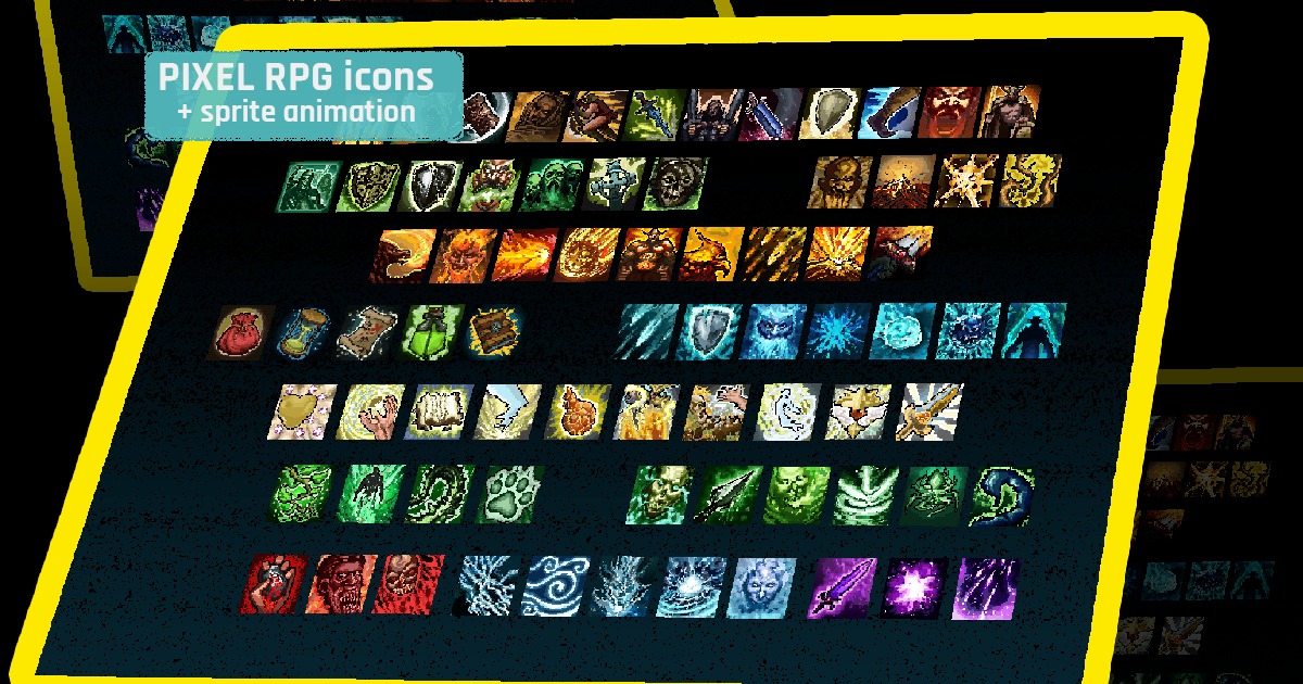 Animated Pixel RPG Skill Icon Pack | 2D Icons | Unity Asset Store
