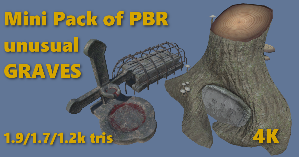 3D Graves PBR Models | 3D Props | Unity Asset Store