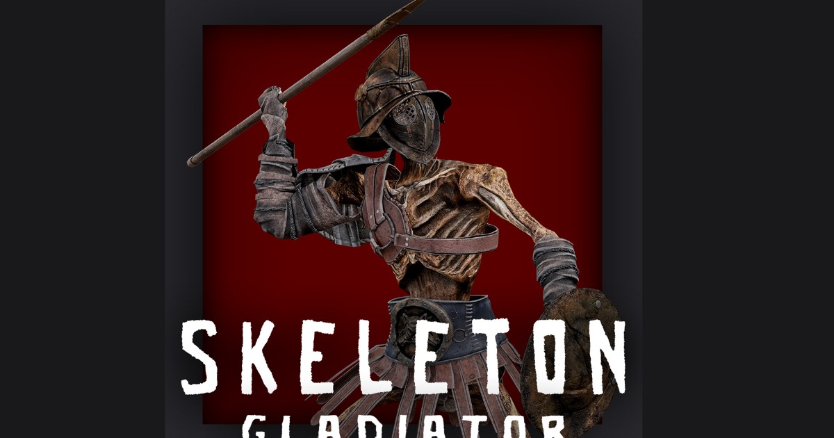 SKELETON GLADIATOR RETIARIUS | 3D Humanoids | Unity Asset Store