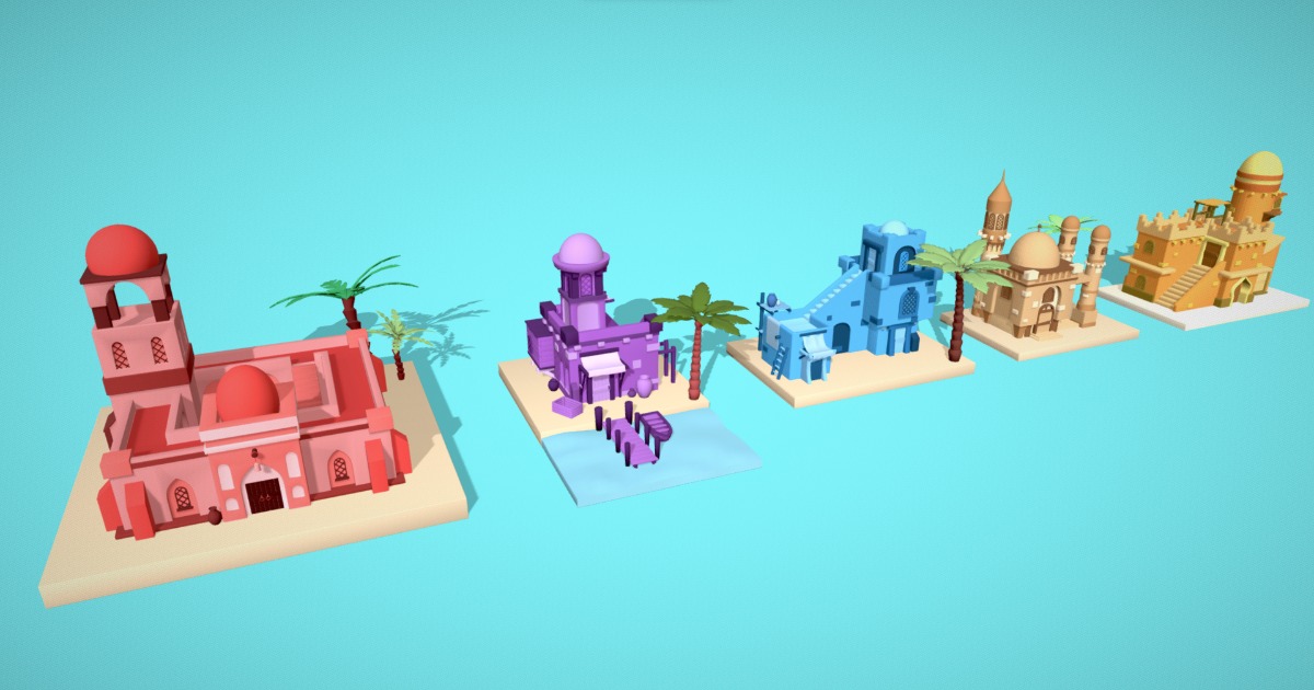 Low Poly Arabic Ancient Building Pack | 3D Environments | Unity Asset Store