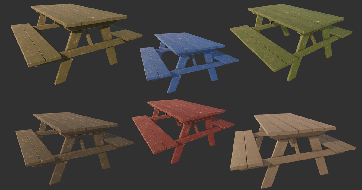 Picnic Park Bench | 3D Exterior | Unity Asset Store