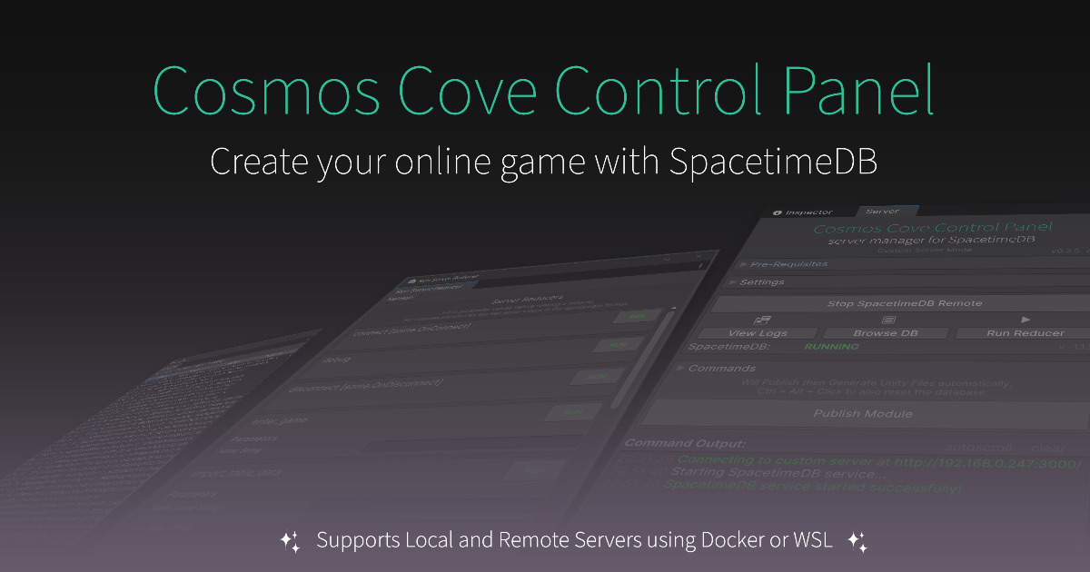 Cosmos Cove - Create MMOs with SpacetimeDB | Network | Unity Asset Store