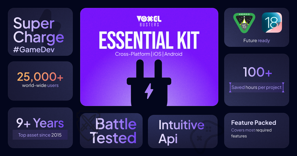 Essential Kit V3 - IAP, Leaderboards, Cloud Save, Notifications ...
