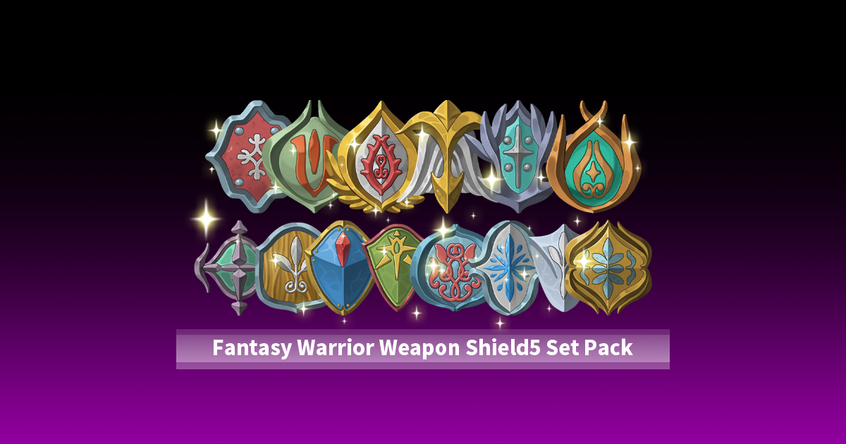 Fantasy Warrior Weapon Shield5 Set Pack | 2D Icons | Unity Asset Store