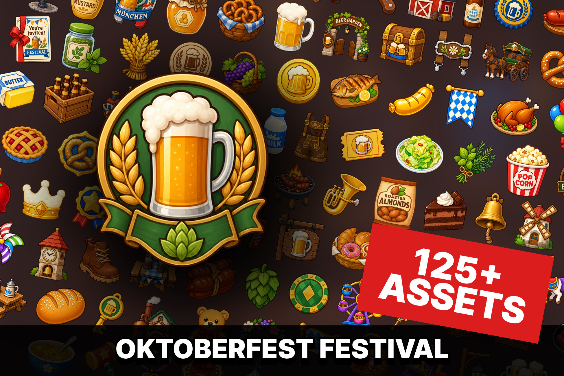 Oktoberfest Brewery Festival Food Rewards Collectibles Icons Pack | 2D ...