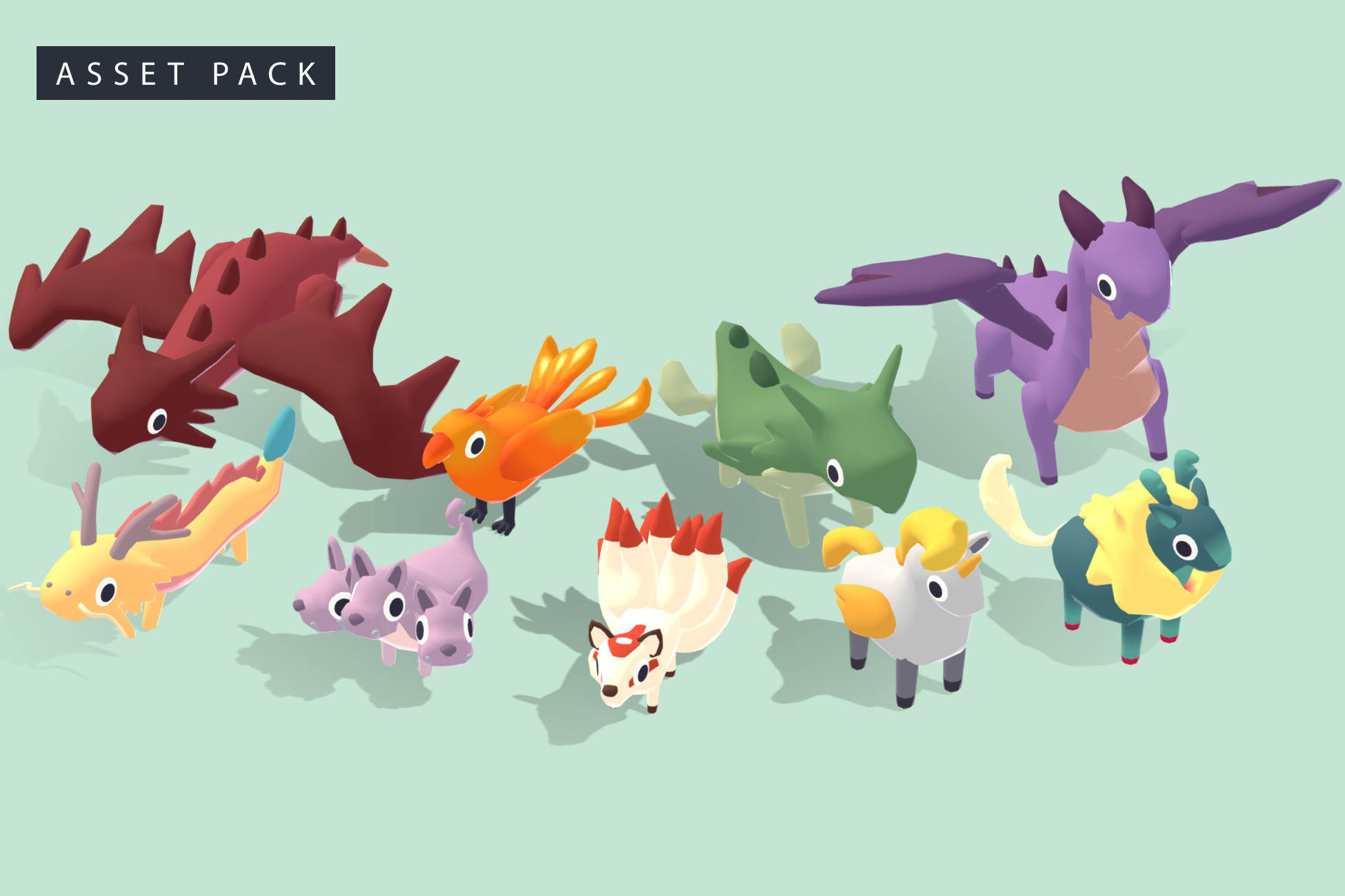 Quirky Series - Fantasy Animals Vol 1 | 3D Creatures | Unity Asset Store
